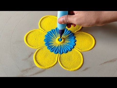 Easy Rangoli For Beginners | Simple Rangoli | Rangoli Video | Rangoli ...