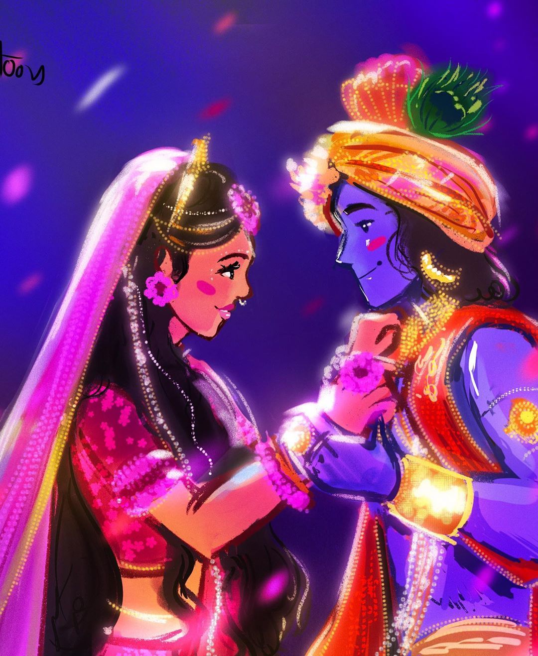 Romantic Radha Krishna Cartoon Images - Draw-plum