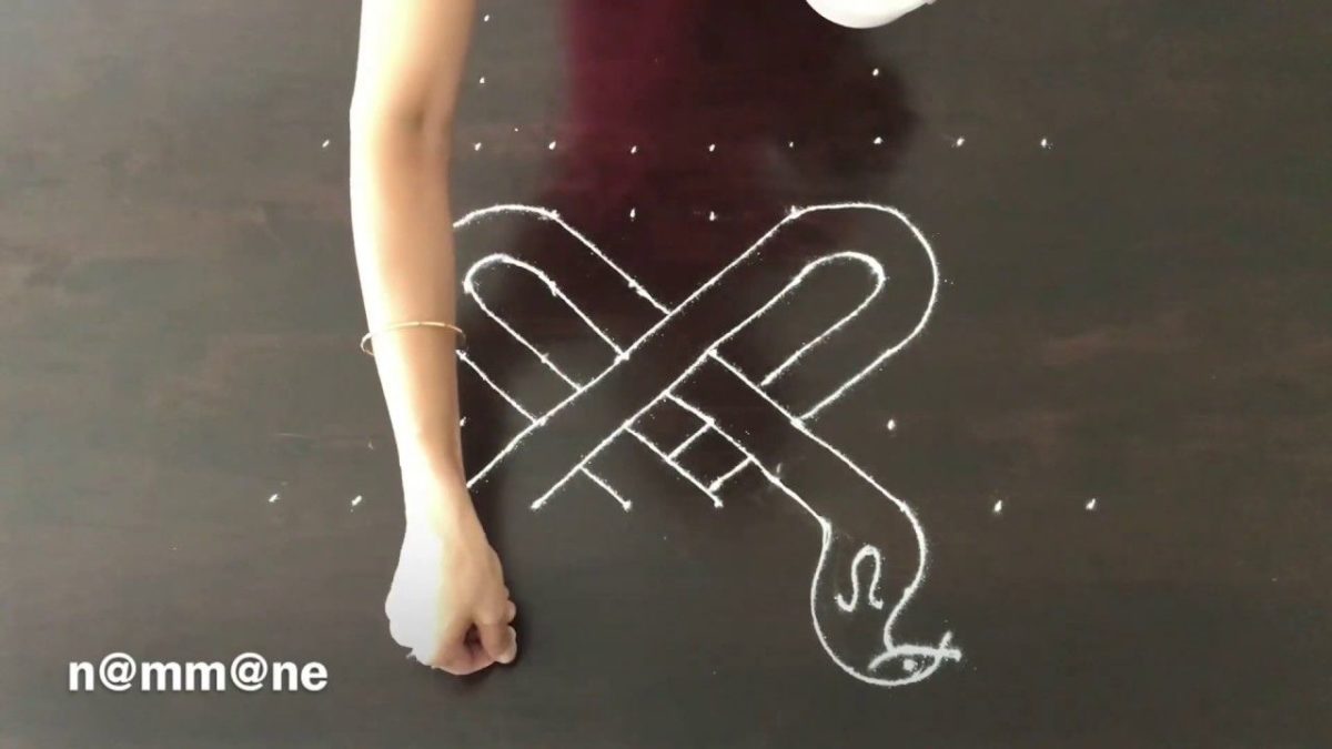 Nagara Panchami Rangoli Design || 6-6 Dots Nagakolam || Nagpanchami ...